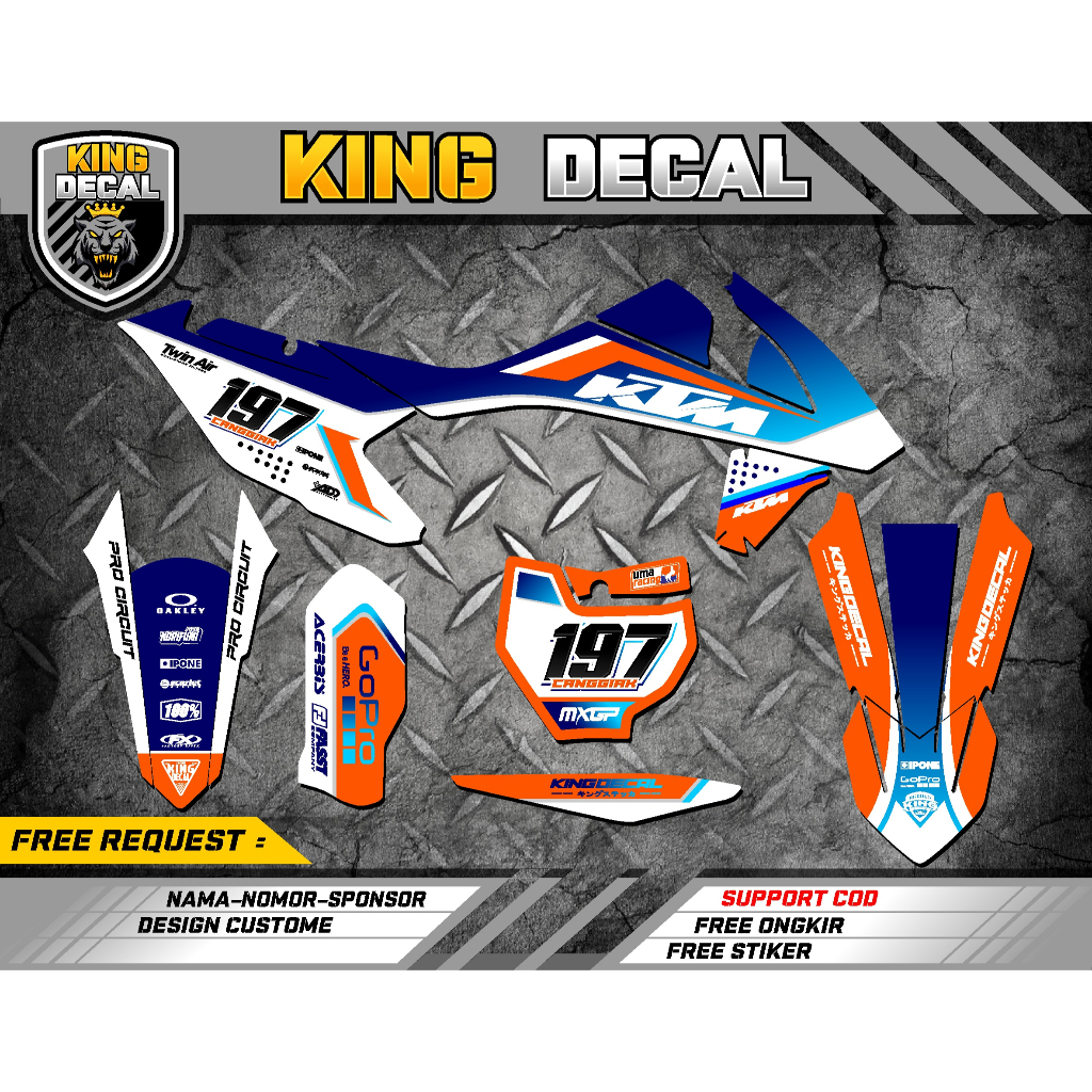 Jual DECAL KTM 250 2015-2017/KTM SIXDAY/KTM 85 DESAIN COSTUME 95 ...