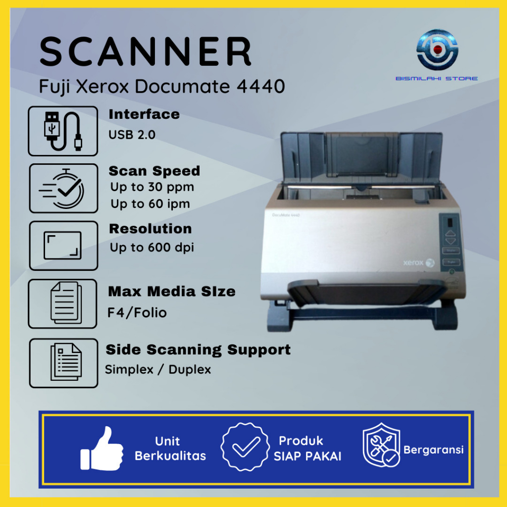 Jual Scanner Folio Documate Xerox 4440 Bisa F4 Kecepatan Scan Hingga 40 ...