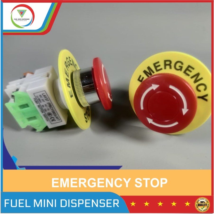 Jual Tombol Stop Emergency Emergensi Switch 10A Diameter Lubang 22mm ...