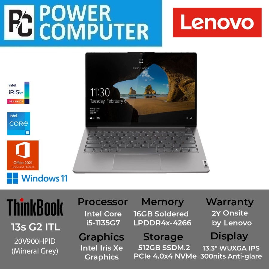 Jual LENOVO ThinkBook 13s G2 ITL 20V900HPID Core i5 1135G7 16GB 512GB W11 OHS | Shopee Indonesia