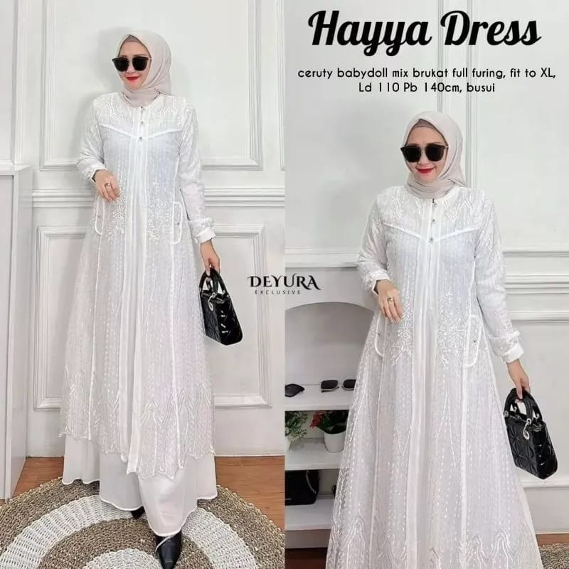 Jual Hayya dress / gamis maxy cantik detail brukat mutiara / gaun pesta ... Jual Hayya dress / gamis maxy cantik detail brukat mutiara / gaun pesta ...
