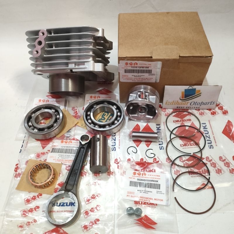 Jual Blok seher piston Komplit plus Stang seher dan bearing kruk as 2pcs Thunder 125 Suzuki ...
