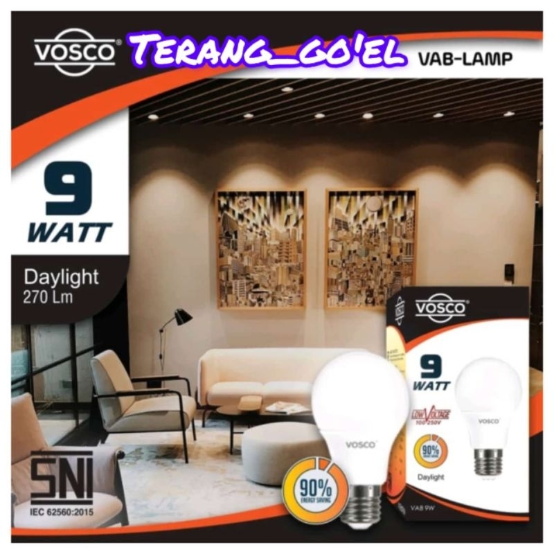 Jual LED vosco A-Bulb 9 watt // 9 watt cahaya putih | Shopee Indonesia