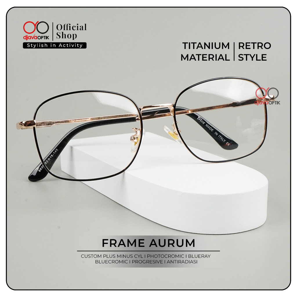 Jual DJAVA OPTIK - Frame Aurum - Kacamata Photocromic Korea Bahan Titanium | Shopee Indonesia