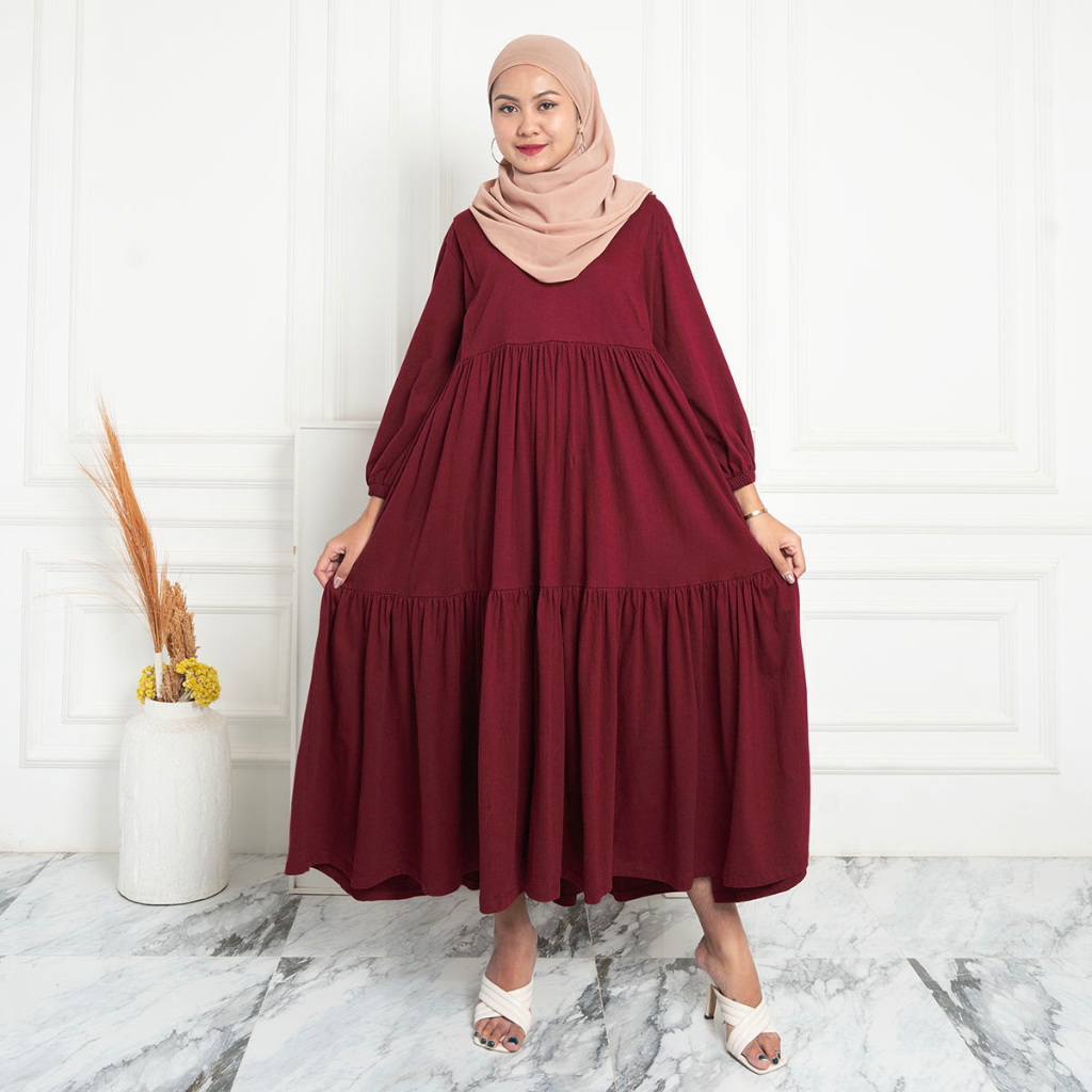 Jual SIMPLYROOMS Clara Dress Busui Gamis Kaos Cotton Combed Menyusui ...