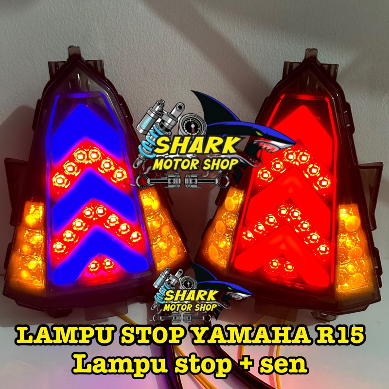 Jual Lampu Stop YAMAHA R15 V2 Stoplamp Biru Merah Stop LED Set 3in1 ...