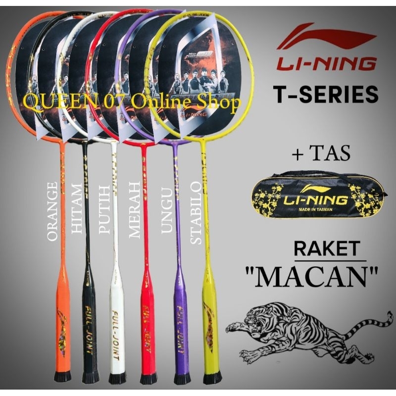 Jual Raket Lining T Series MACAN 38 Lbs Made In Taiwan tanpa sambungan ...