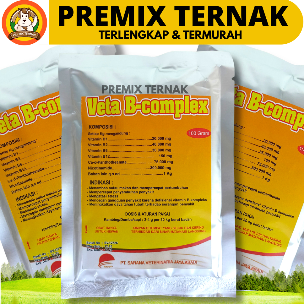 Jual VETA B COMPLEX 100 GRAM - Multivitamin B komplek ternak ruminansia ...