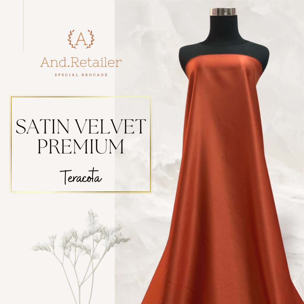 Jual Kain Satin Velvet Premium Warna Teracotta Warna Bata Bahan Inner ...