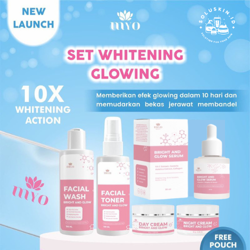 Jual [READY] MYO BEAUTY SET SKINCARE WHITENING GLOW 1 SET 4 ITEM + FREE ...