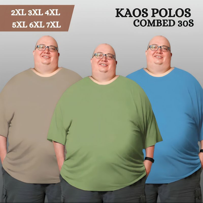 Jual Kaos Polos Jumbo Pria & Wanita Big Size Oversize Cotton Combed 30s XL XXL 3XL 4XL 5XL 6XL ...