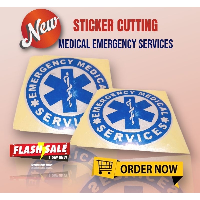 Jual Stiker Logo Emergeny Medical Services 8 Cm c 8 Cm Sticker Cutting ...
