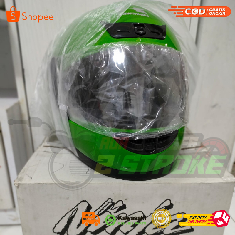 Jual HELM ORIGINAL KAWASAKI NINJA 2 TAK 150 CC R SS RR M C ZX HIJAU ...