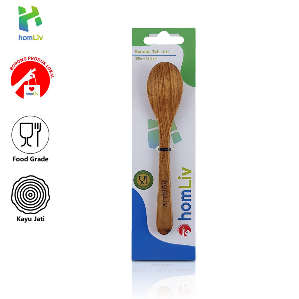 Jual Myhomey homLiv Sendok Teh Kayu Jati Alila Foodgrade Wooden Tea ...