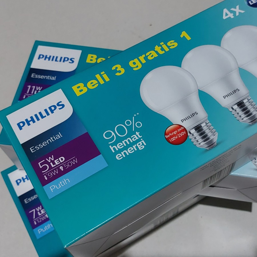 Jual Paket philips essential Led Bulb Lamp 5 / 7 / 9 / 11 watt lampu 5w / 7w / 9w / 11w Murah ...