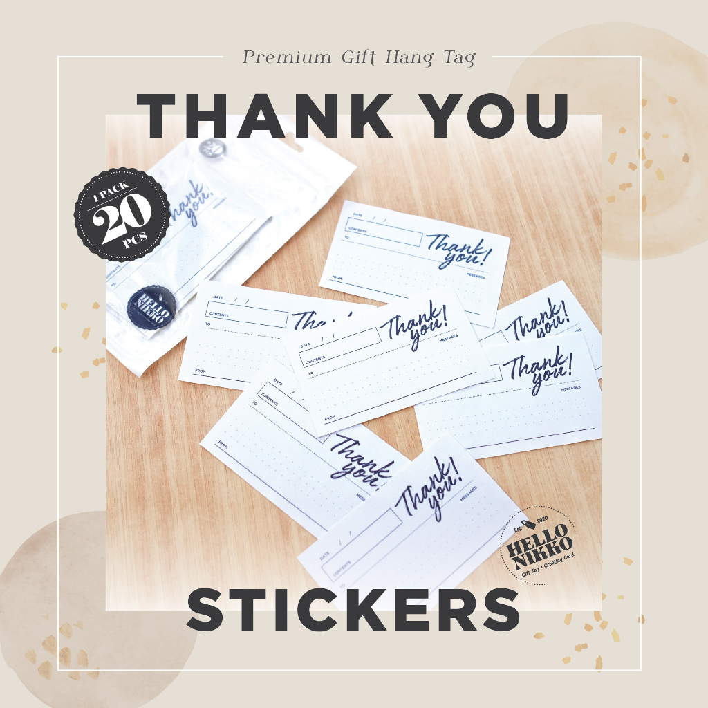 Jual Thank you Sticker - Hang tag kartu ucapan kado sticker hampers ...