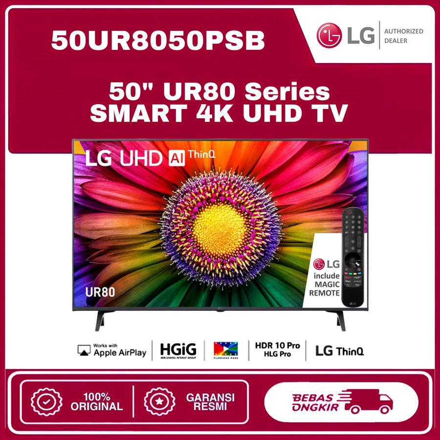Jual TV LG 50UR8050PSB 50 inch 50UR UR80 DIGITAL 4K UHD SMART TV 50UR8050 | Shopee Indonesia