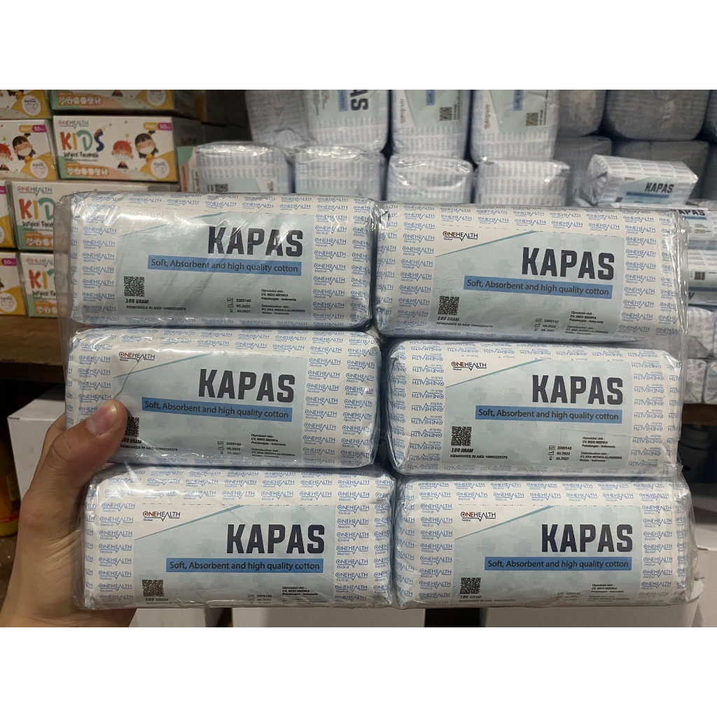 Jual Onehealth Kapas Pembalut 100 gram / Kapas Gulung 100 gram / Kapas ...