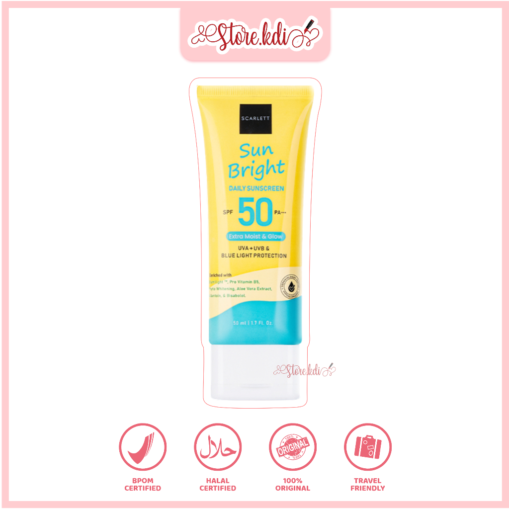Jual SCARLETT Whitening Sunscreen Sun Bright Daily SPF 50 PA+++ / [Oily Skin Friendly] Scarlett ...