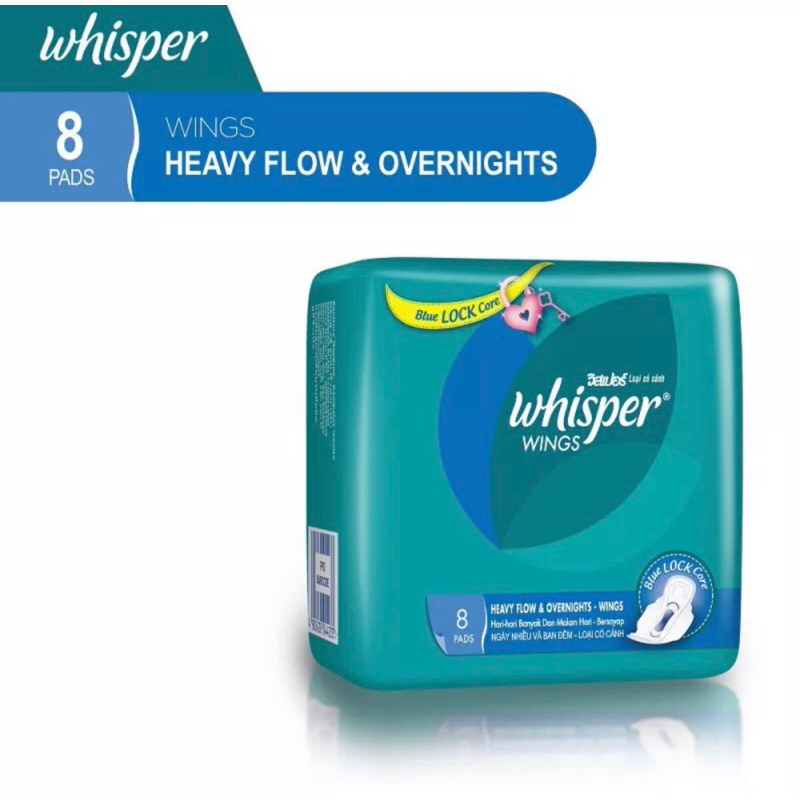Jual Whisper Pembalut Wanita Heavy Flow dan Overnight Wings - 8 s ...
