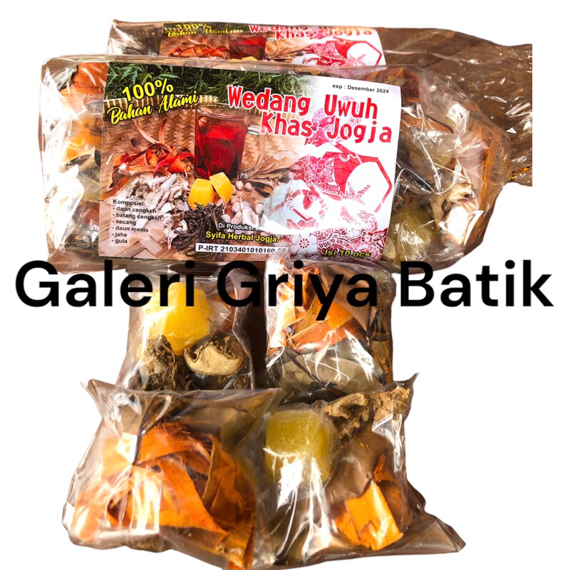 Jual 10pcs WEDANG UWUH KHAS JOGJA KOMPLIT REMPAH + GULA BATU tinggal sedih (1kg muat 3pack ...