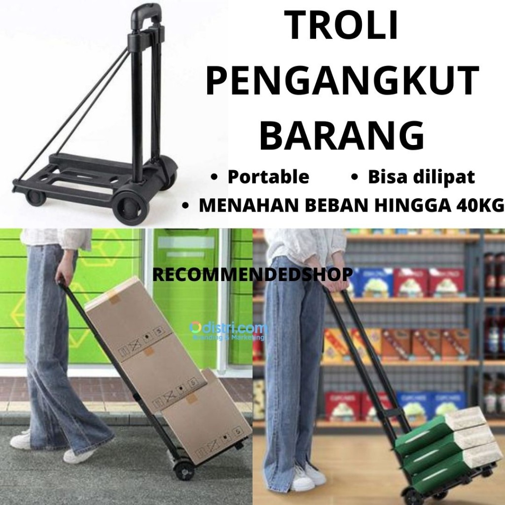 Jual Troli Lipat Pengangkut Barang Portabel Kapasitas 40KG Trolley Mini ...