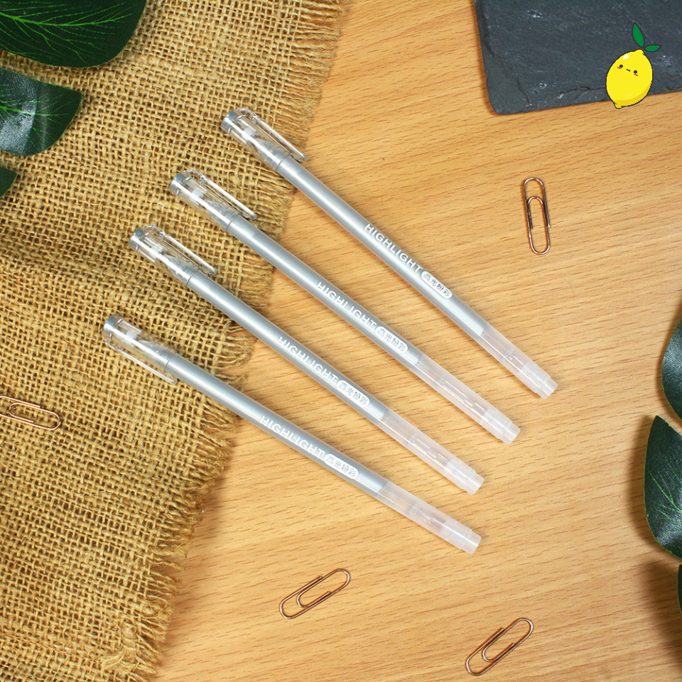 Jual Pulpen Tinta Gel Perak Shiny Silver Highlight Gel Ink Pen | Shopee ...