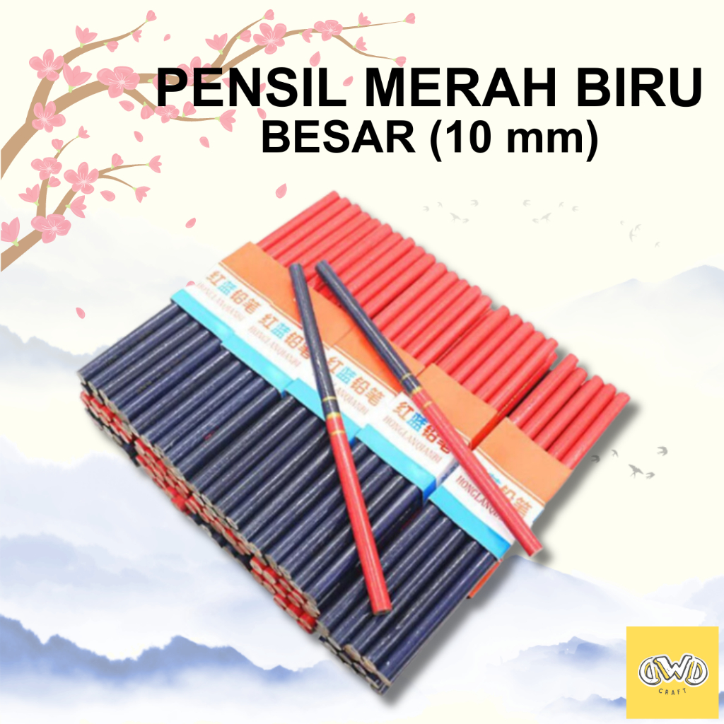 Jual Pensil merah biru besar pola | Shopee Indonesia