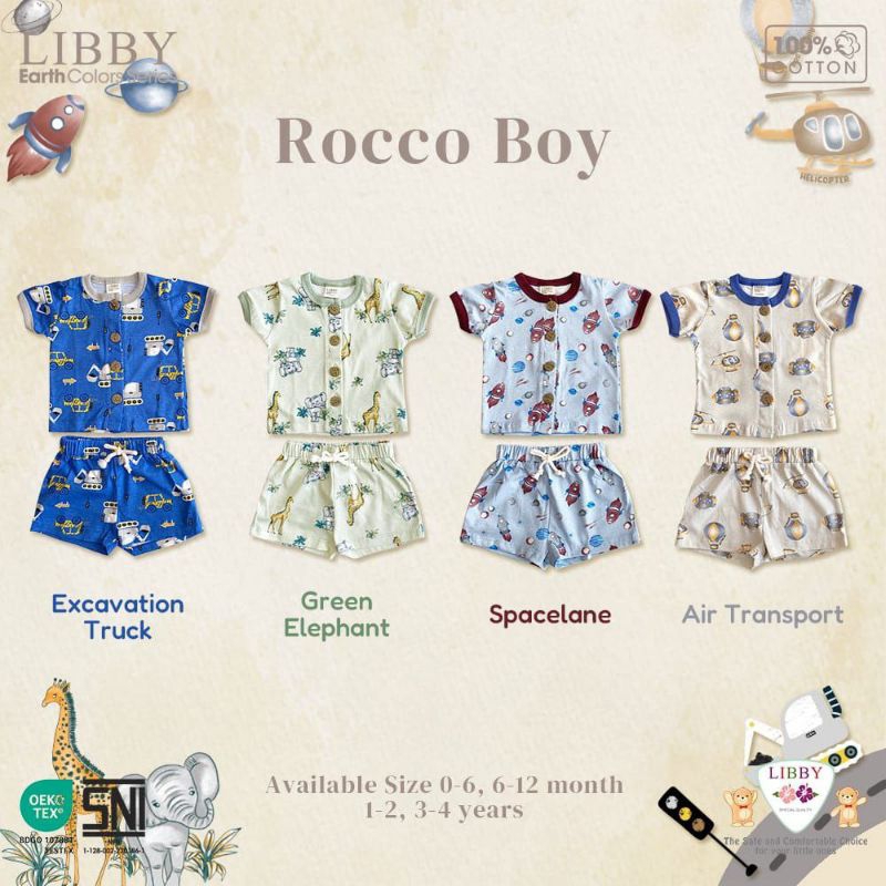 Jual Libby Rocco Boy Set pendek kancing depan | Shopee Indonesia