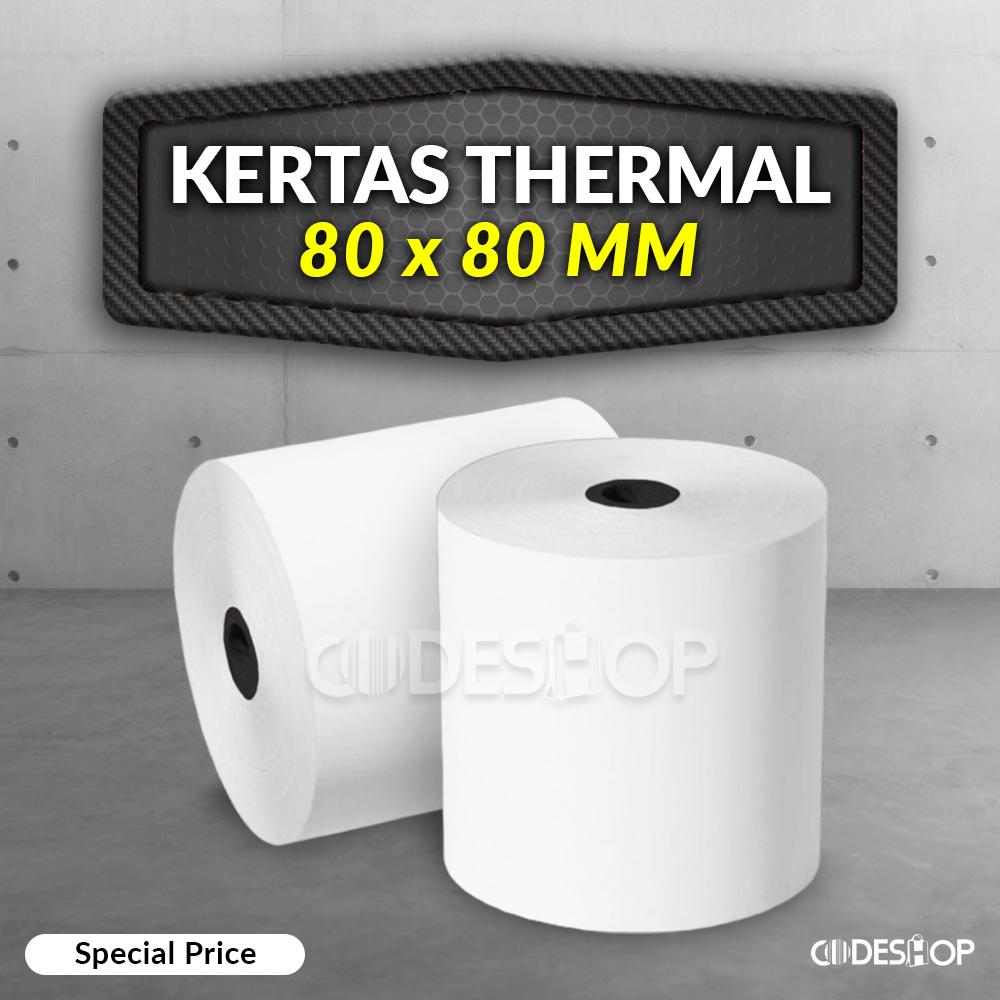 Jual Kertas Thermal 80x80mm / 80x80 / 80 x 80 mm Struk Kasir Paper Roll ...