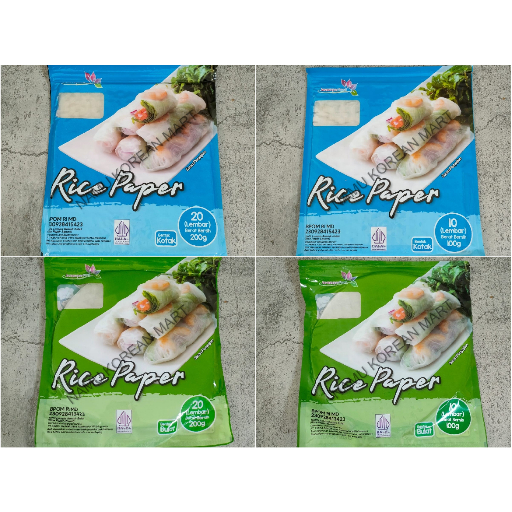 Jual Banh Trang Rice Paper 22cm / Rice Paper Bulat / Rice Papper Kotak ...
