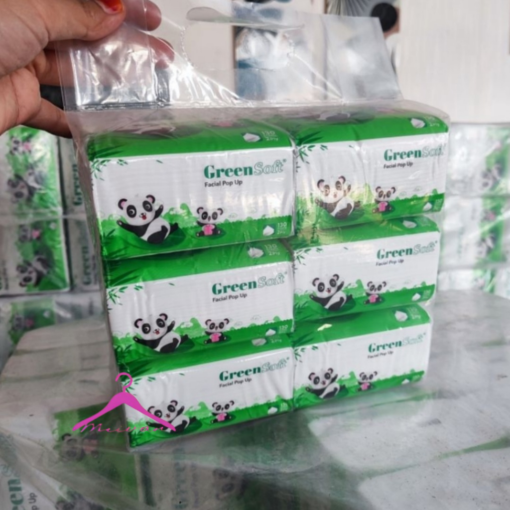 Jual TISU GREENSOFT ISI 6 ISI 130 SHEET PER BUNGKUS 2PLY TISSUE KOTAK ...