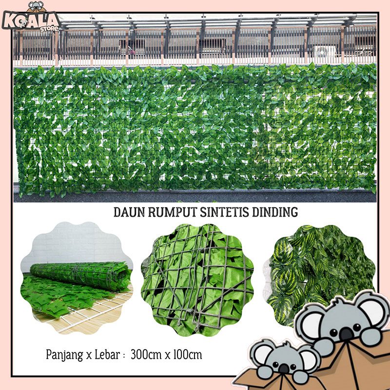 Jual Rumput Dinding Sintetis Dekorasi Dinding Daun Rambat Pagar 3 Meter ...