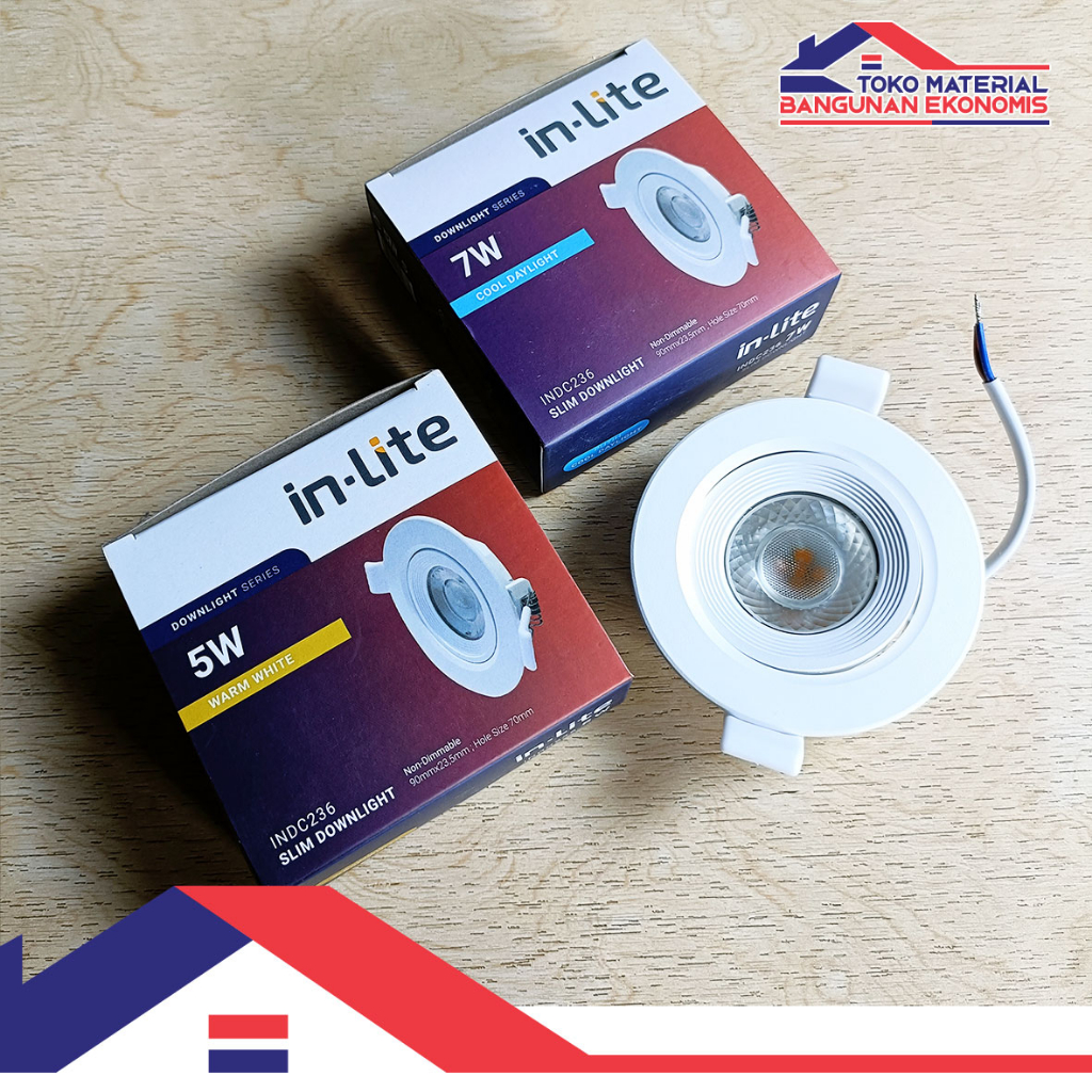Jual Inlite Lampu Led Spotlight Mini Slim Downlight Putih Kuning 5w 7w - INDC236 | Shopee Indonesia