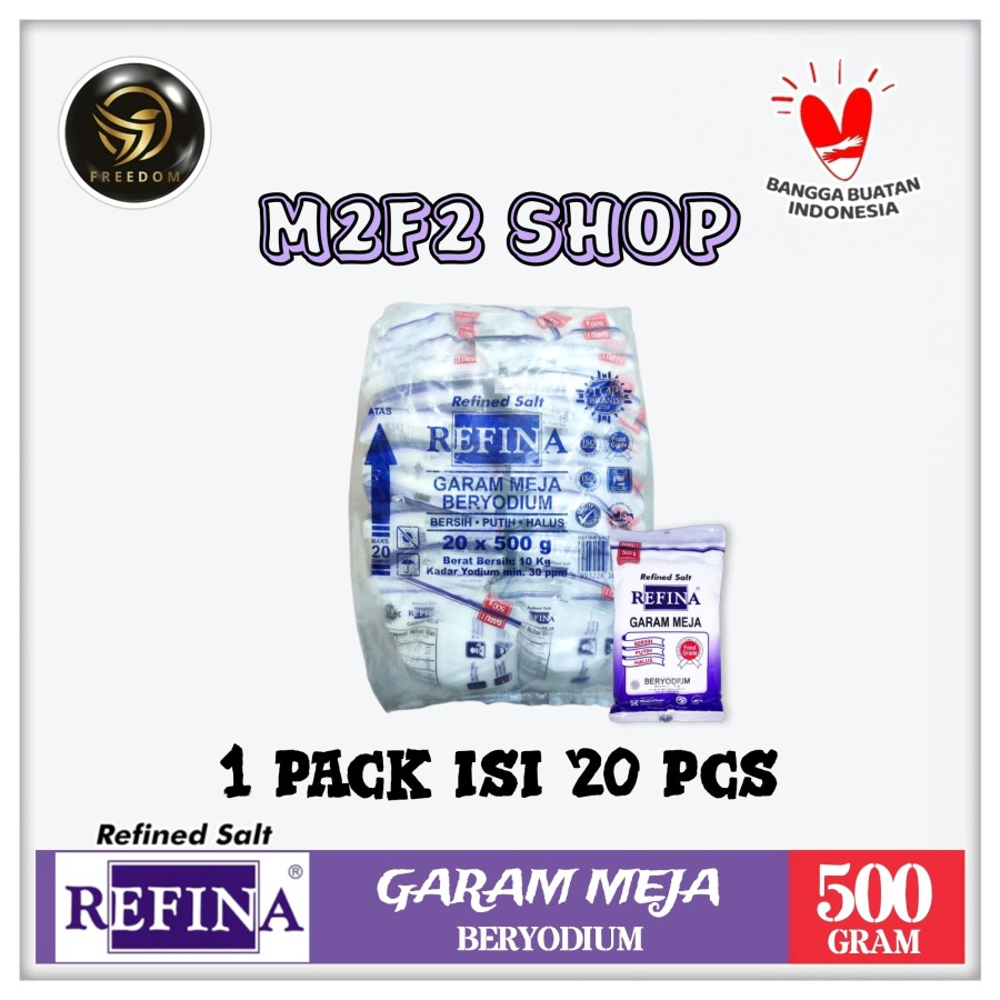 Jual Refina Salt Garam Meja Beryodium Bersih Putih Halus - 500 gr ...