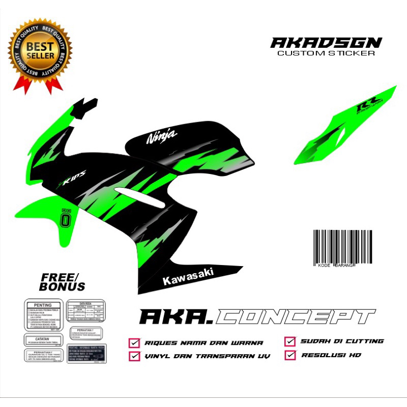 Jual sticker striping kawasaki ninja RR new bisa request | Shopee Indonesia