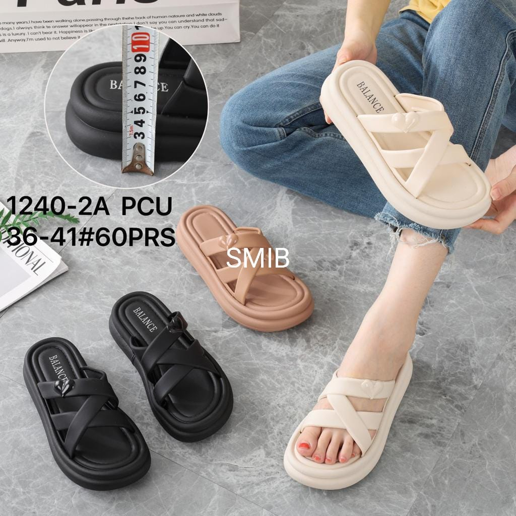 Jual Sandal Selop Wanita Karet Import BALANCE Motif Silang SOL TEBAL ...