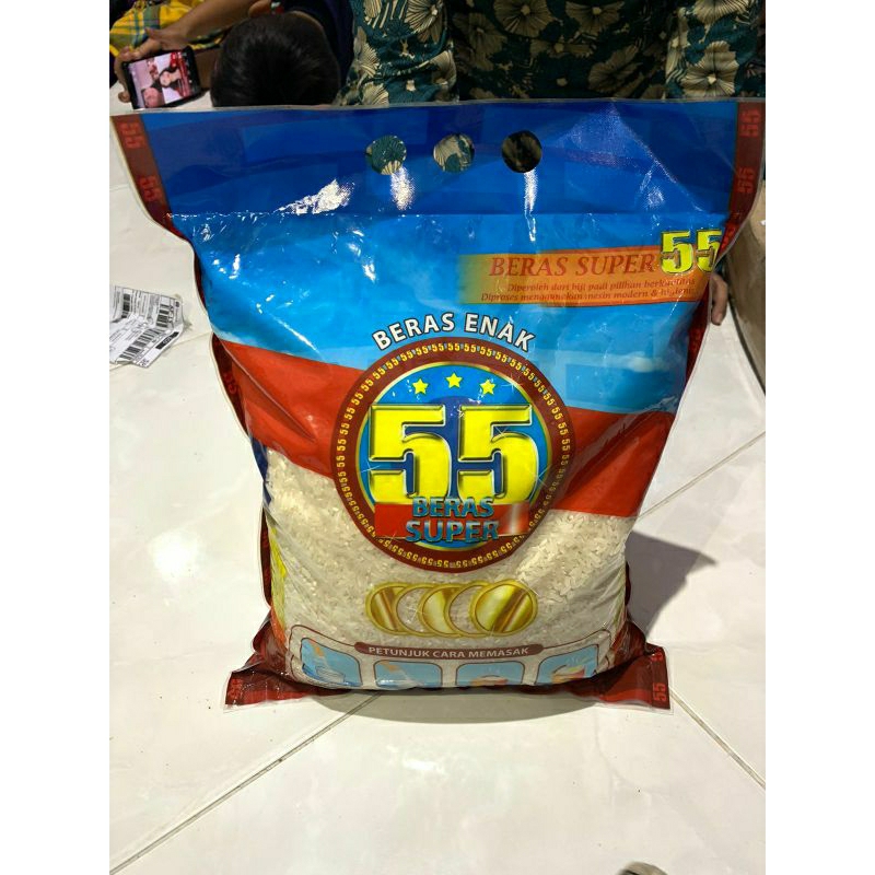 Jual BERAS SUPER 55 (3kg) | Shopee Indonesia
