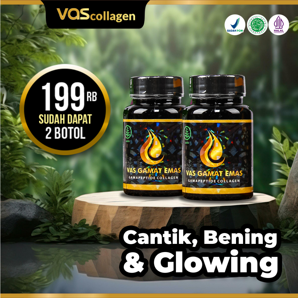 Jual 2 Botol Vas Gamat Emas Collagen Pemutih Badan Ampuh Herbal ...
