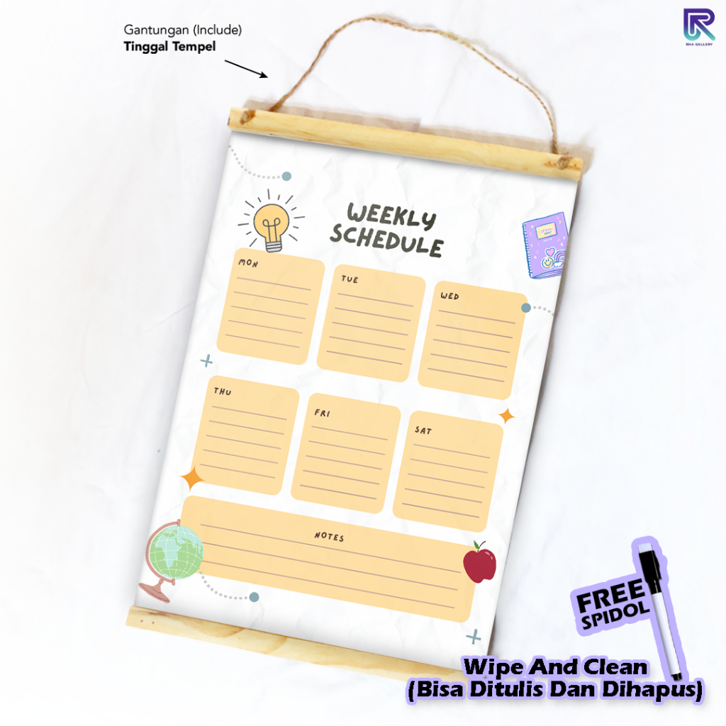 Jual RHA GALLERY Planner Daily / Weekly Schedule Activity Wipe And ...