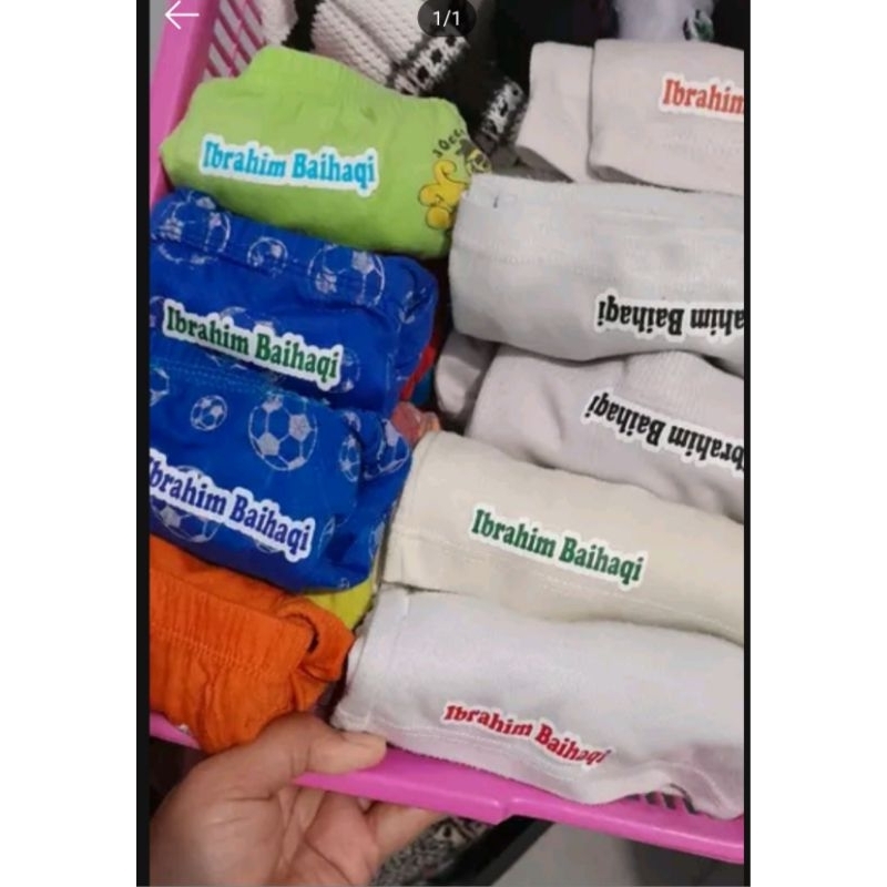 Jual Sticker Label Nama Kain Baju Isi 50Pcs Kaos Sablon Setrika Sticker ...