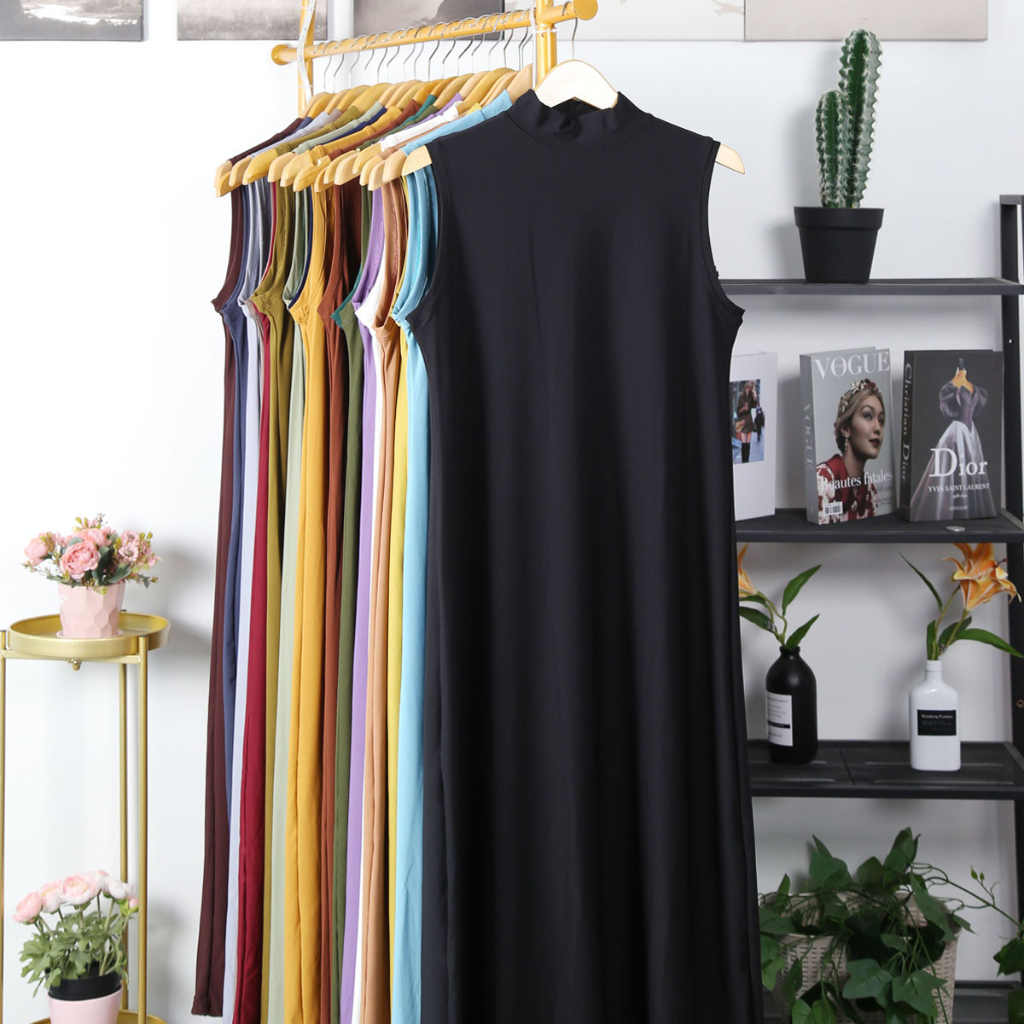Jual Inner Kutung Span Panjang Size M-L- Dress Gamis Wanita- busana ...