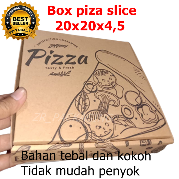 Jual Box pizza 20x20/slice 20x20/Kardus packaging/kotak kemasan/box ...