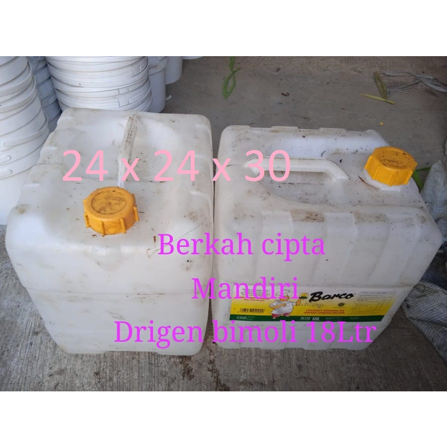 Jual Jerigen 18kg tempat bekas minyak Derigen 18kg/ Drigen Putih 18 ...