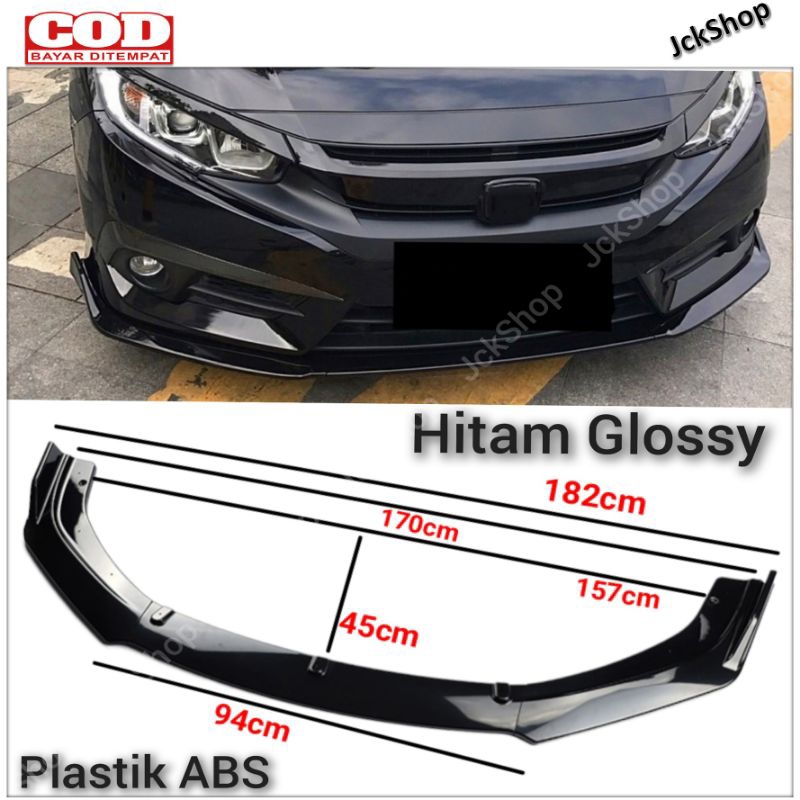 Jual Front Wing Bumper Lip Spoiler Hitam Glossy | Shopee Indonesia