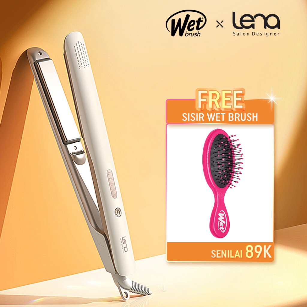 Jual Lena x WetBrush Hair Straightener Signature LN-508F - Catokan Rambut Ceramic Tourmaline ...