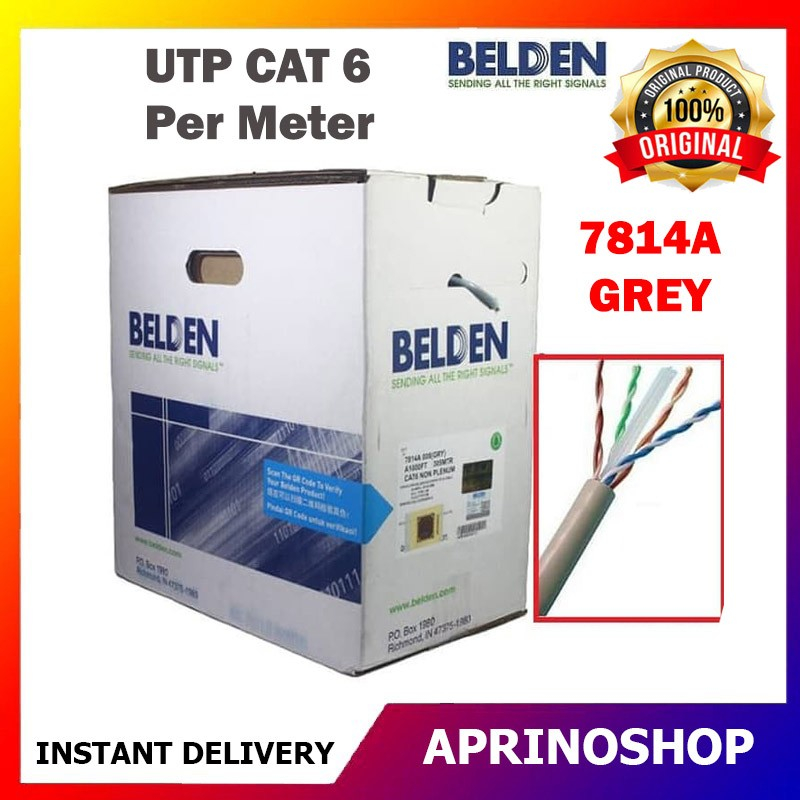 Jual Kabel LAN 1 Meter BELDEN Cat 6 UTP Belden ORIGINAL Eceran ...
