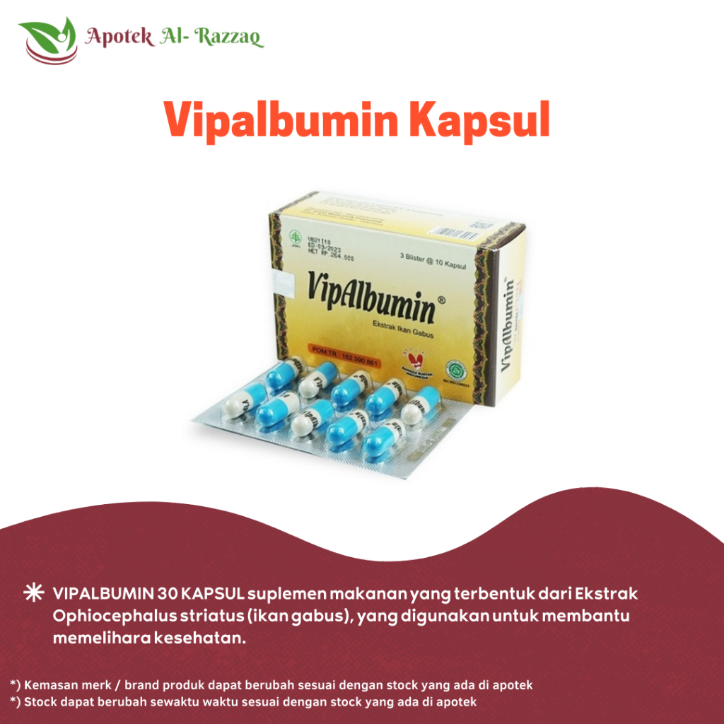 Jual Vip Albumin Strip 10 Kapsul - Ekstrak Ikan Gabus | Shopee Indonesia