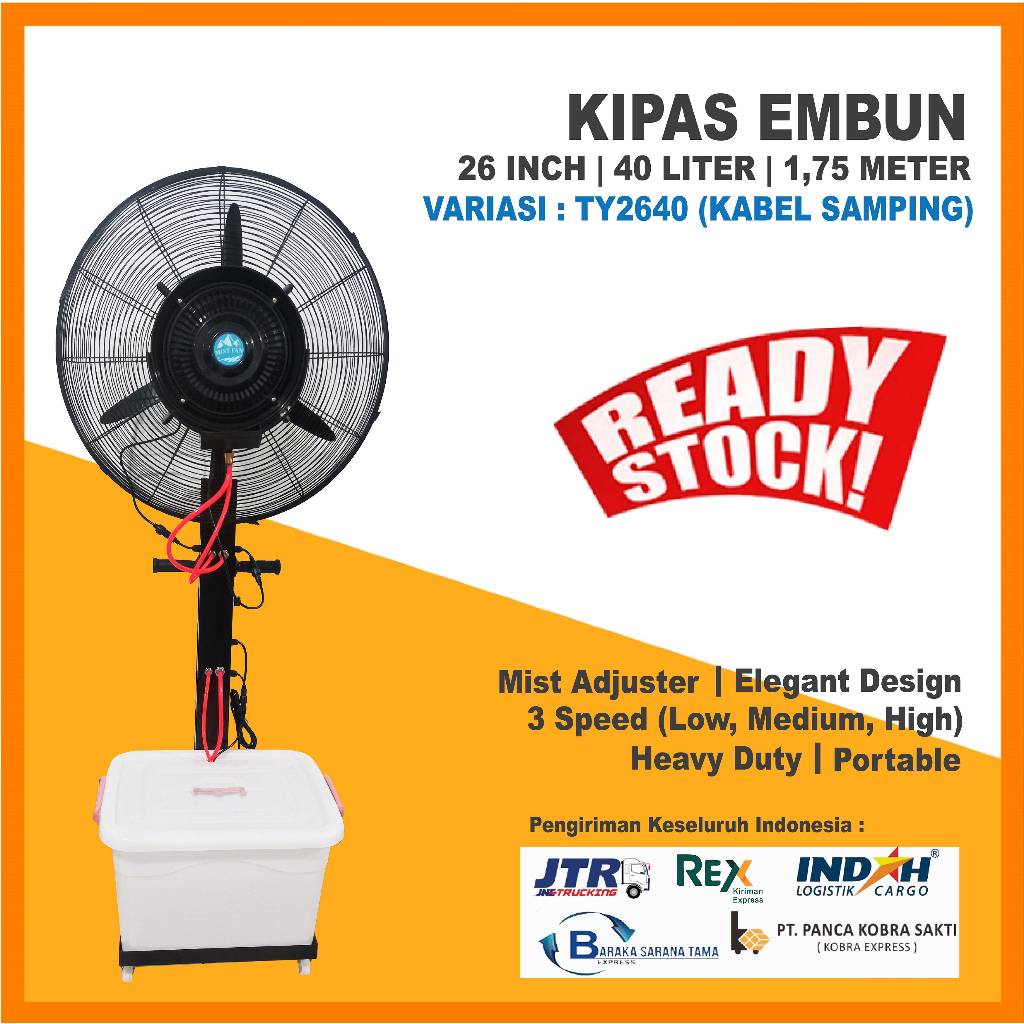 Jual Kipas Angin Embun Air Kabut 26 inch , 40 Liter , Tinggi 1.75meter ...