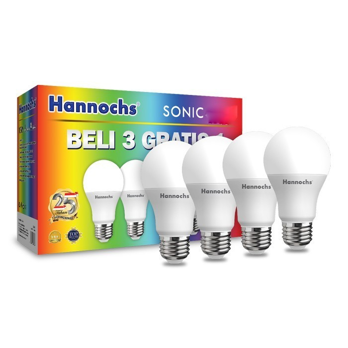 Jual Hannochs Paket Beli 3 Gratis 1 Lampu LED Sonic 3W 6W 10W 13W Isi 4 ...